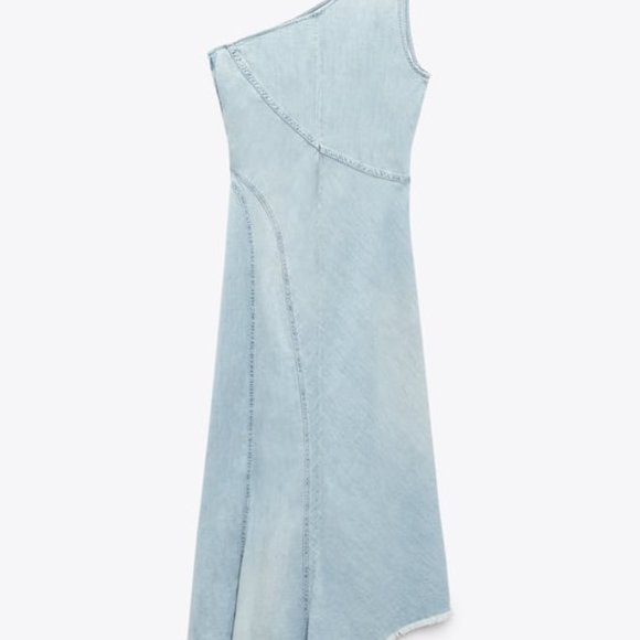 Zara | Dresses | Nwt Zara Trf Asymmetric Denim Dress Xs S M L Xxl 552 | Poshmark